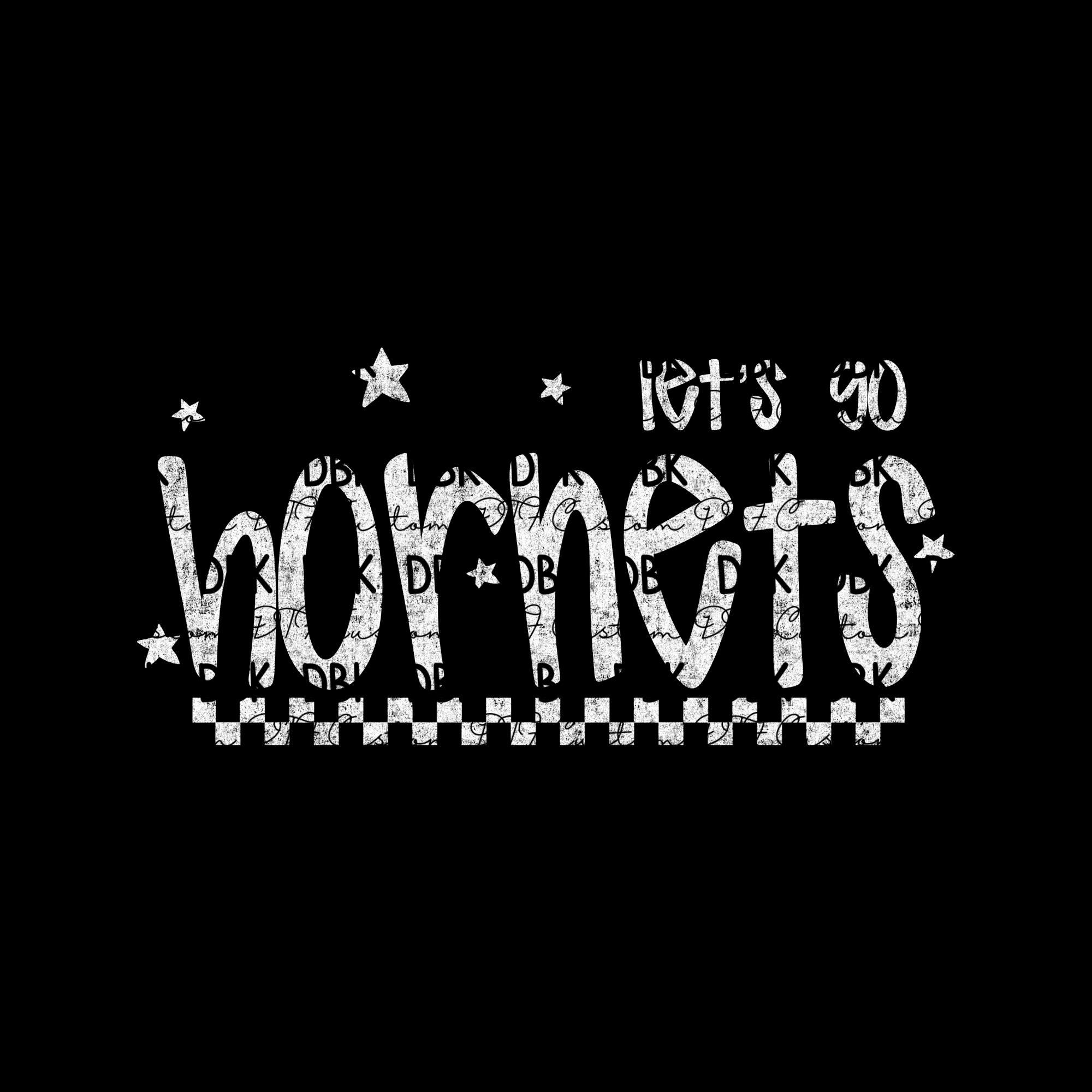 HORNETS DTF Transfer WHITE M162 – DBK-Custom Creations