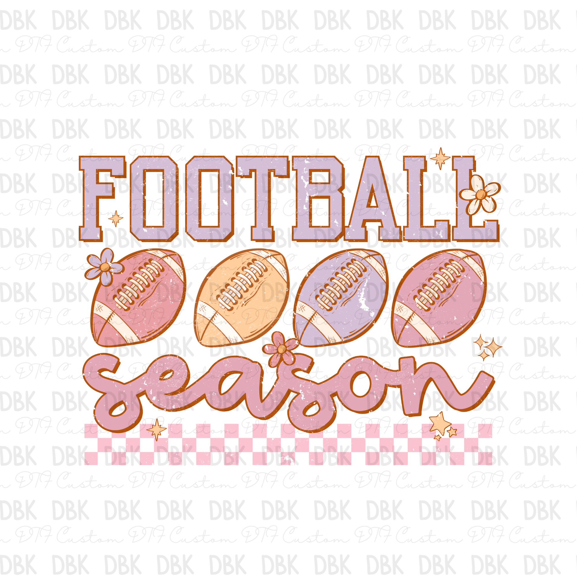 Pastel Football Season DTF Transfer C83 – DBK-Custom Creations