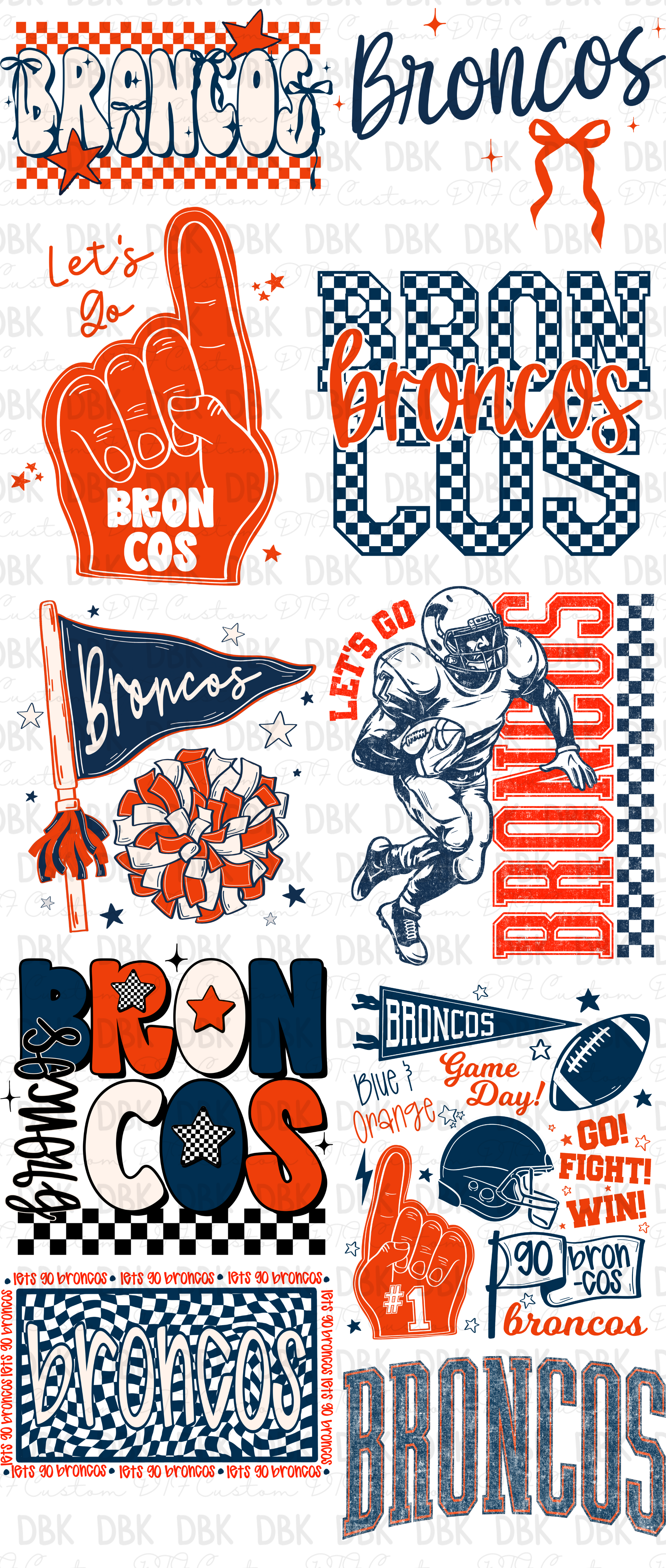 Broncos Pre-Made Gang Sheet – DBK-Custom Creations