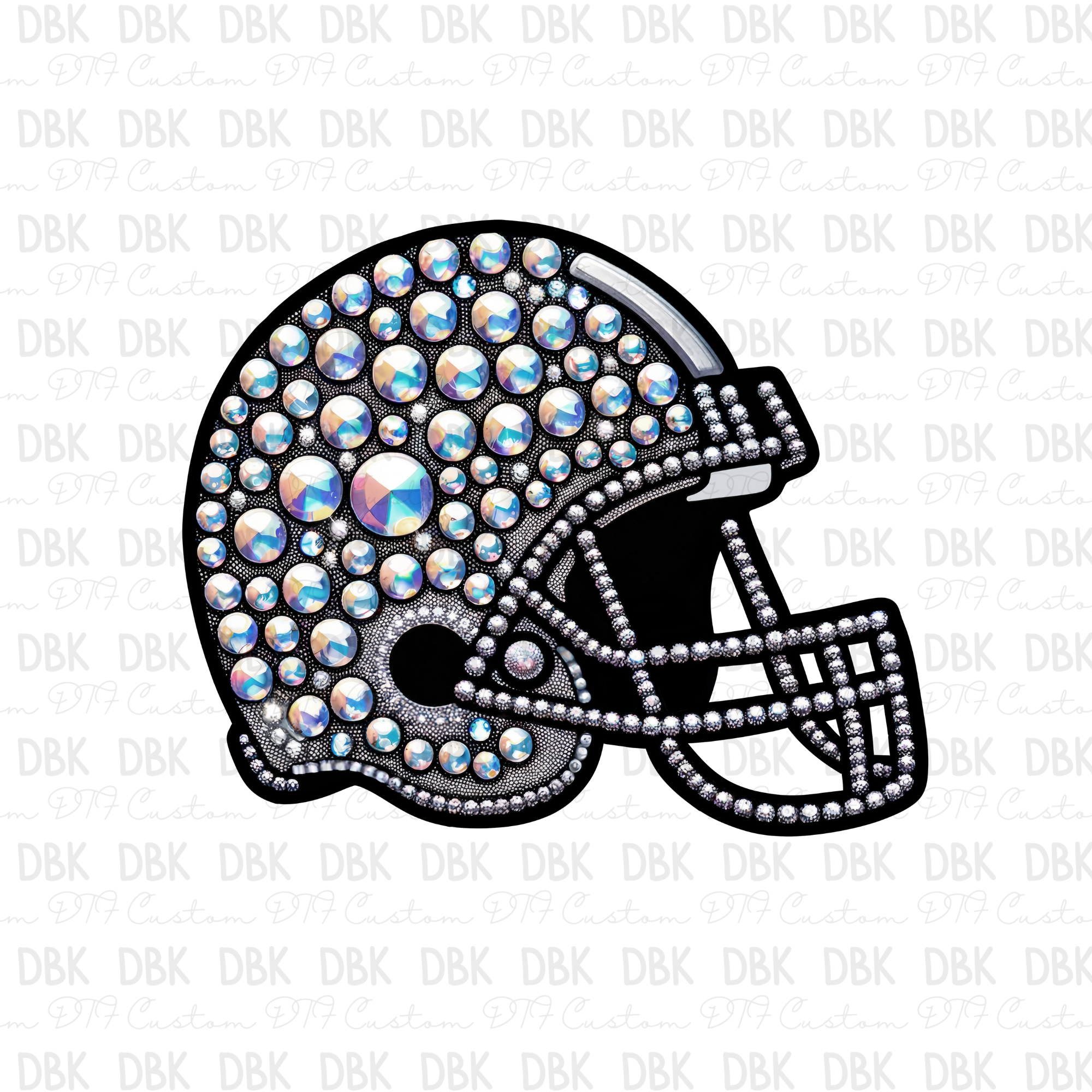 Rhinestone Football Helmet DTF transfer – DBK-Custom Creations
