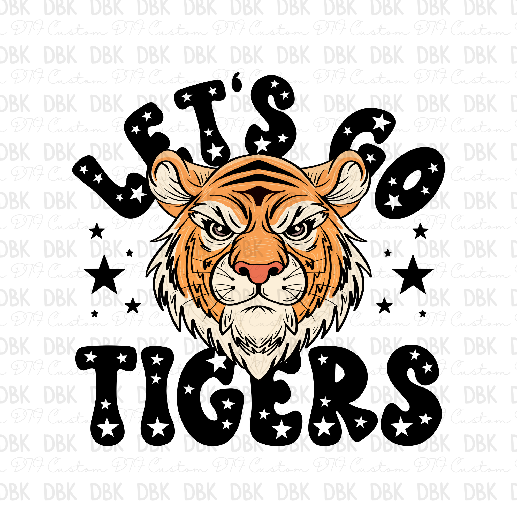 Lets go Tigers DTF Transfer M23 – DBK-Custom Creations